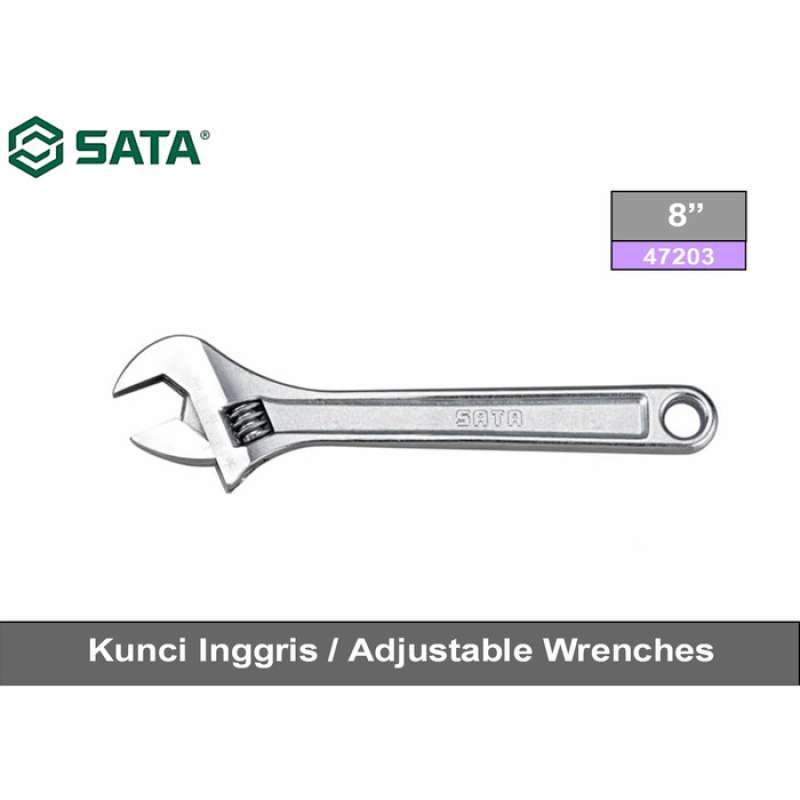 Promo Kunci Inggris 8 Inch 47203 Adjustable Wrench SATA TOOLS Diskon 23 ...