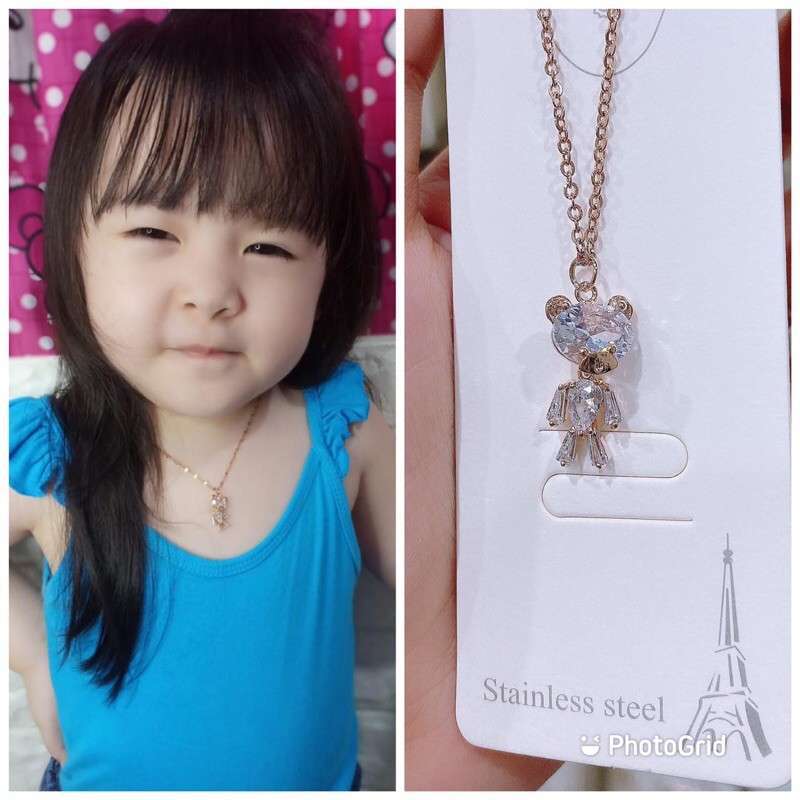 Jual kalung KL-05 balita kalung anak titanium teddy bear anti karatan ...
