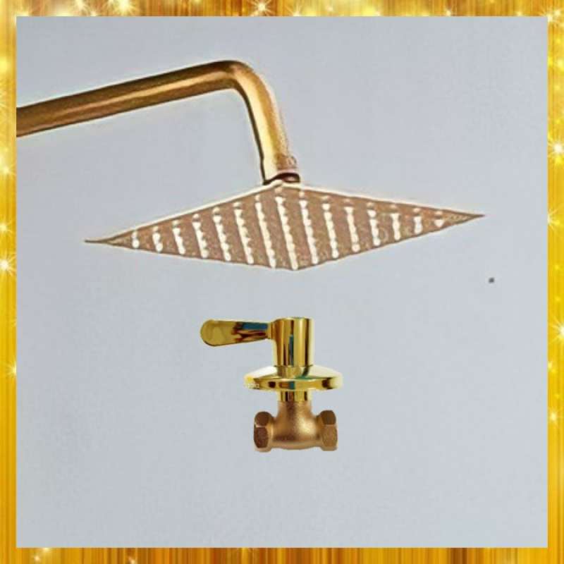 Promo Wall Shower Tanam Kotak Gold/head Shower Kotak Emas Tembok Diskon ...