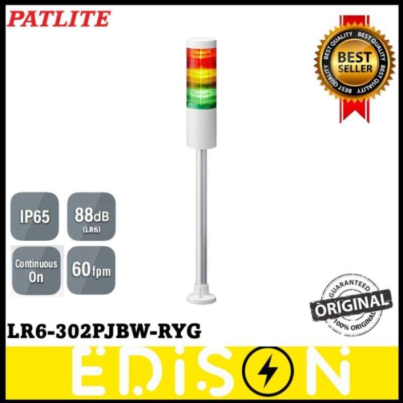 Promo PATLITE LR6-302PJBW-RYG IP65 Tower Lamp 60mm Pole Mount with Buzzer Diskon 23% di Seller ...