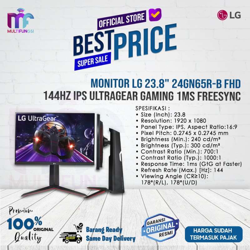 Jual Monitor LG 24 24GN65R-B FHD 144Hz IPS UltraGear Gaming 1ms ...