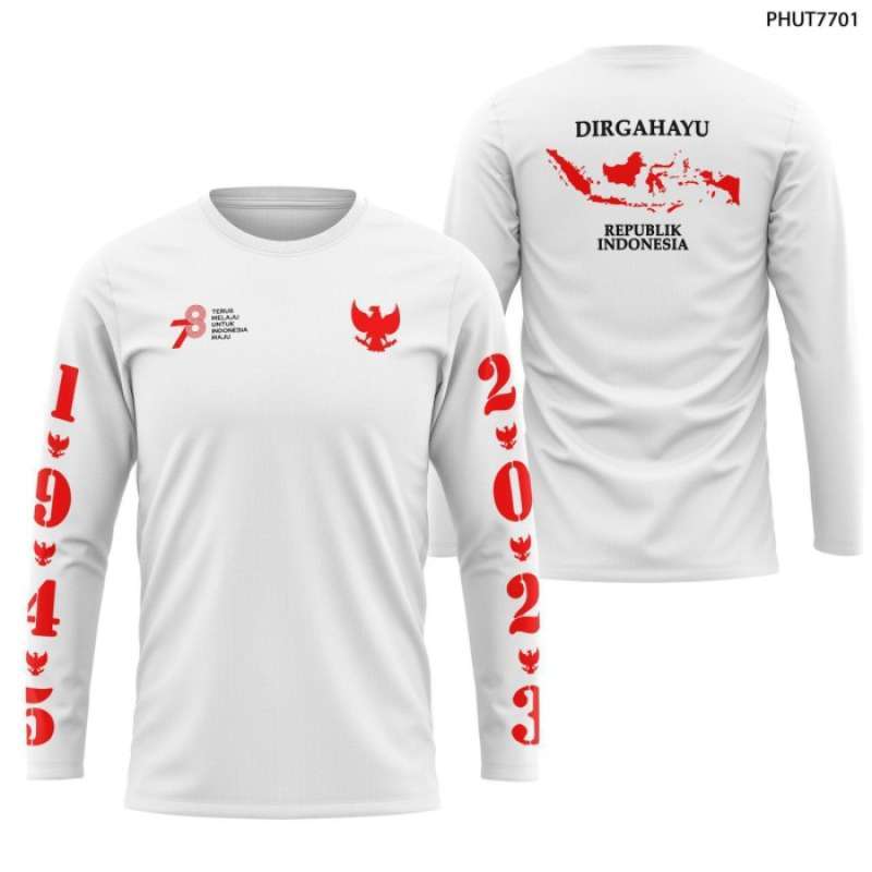Promo COD Kaos 17 Agustus 2022 HUT Kemerdekaan RI ke 77 Merah Putih Panjang Diskon 23% di Seller ...