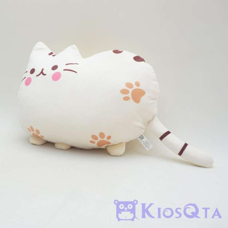 Jual Bantal Boneka Kucing Lucu Pushen Cat Bahan Soft Krem Putih Medium ...