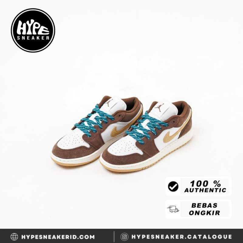 Jual Sepatu NIKE AIR JORDAN 1 LOW GOLD BROWN SNEAKER 100% ORI di Seller ...