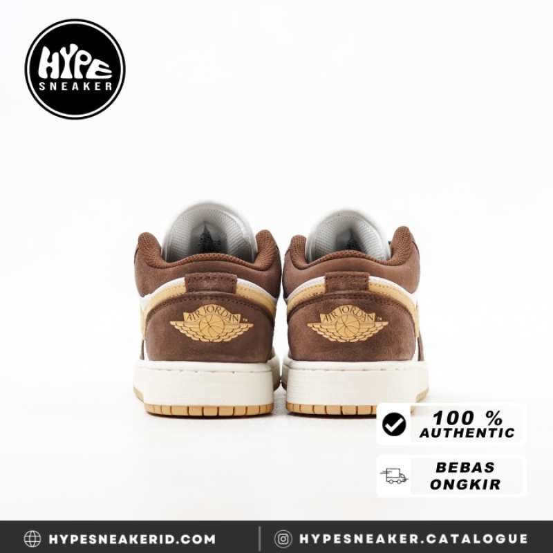 Jual Sepatu NIKE AIR JORDAN 1 LOW GOLD BROWN SNEAKER 100% ORI di Seller ...
