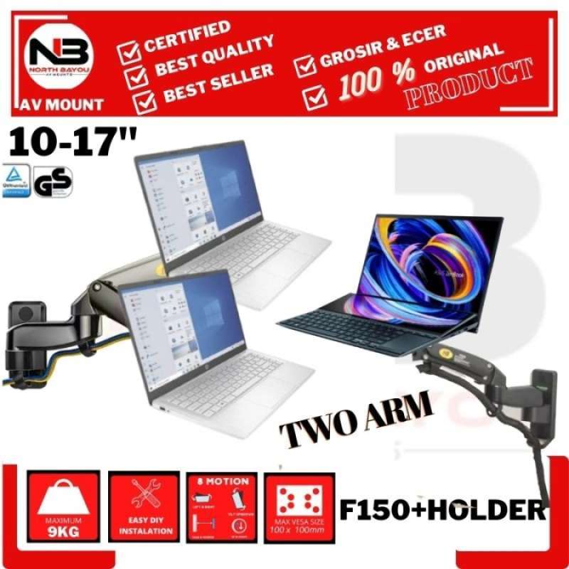 Promo NB WALL MOUNT BRACKET LAPTOP 10 S/D 17 INCH GASPRING DUAL ARM ...