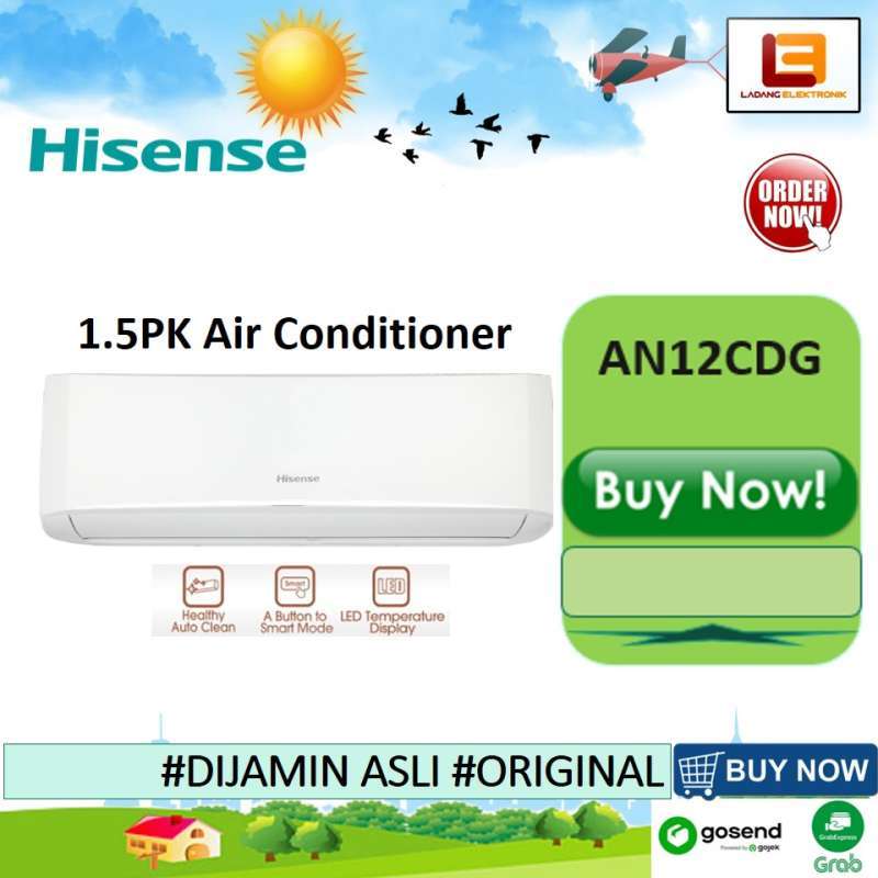 Promo Hisense AC 1.5 PK low watt 1.5pk AN12CDG (Indoor+Outdoor Unit ...