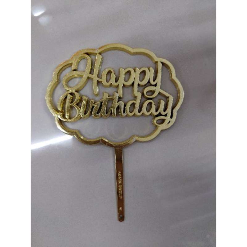 Jual TOPPER HAPPY BIRTHDAY GOLD AWAN di Seller TOKO BAHAN KUE LINDO ...