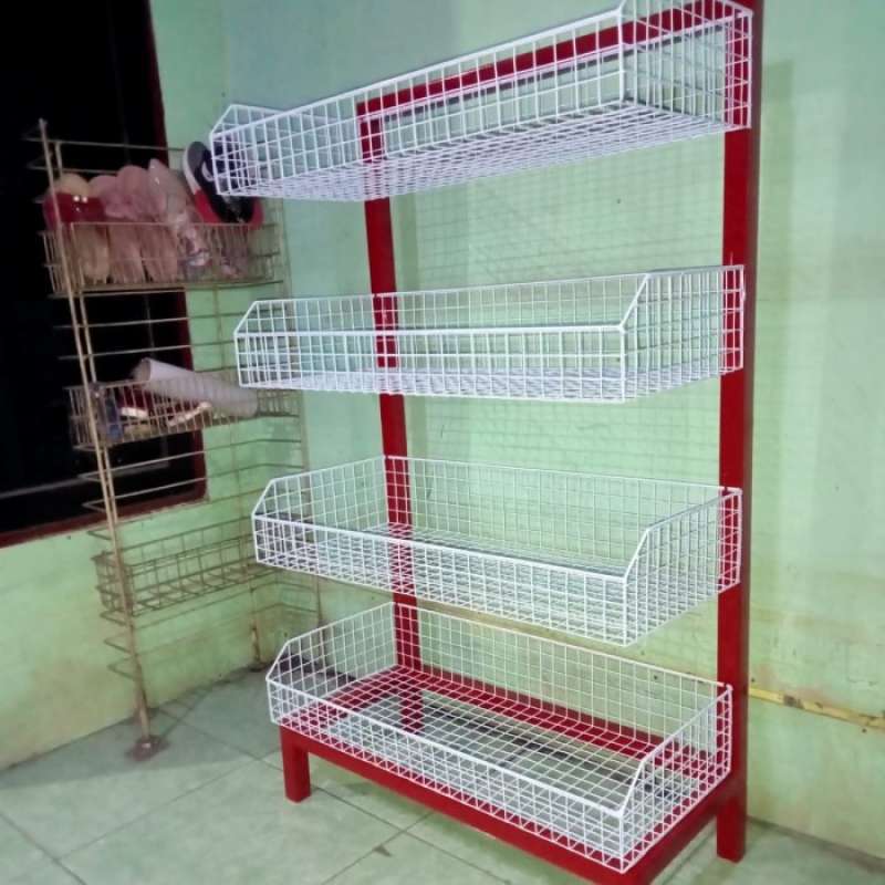 Promo Rak Ciki Toko Warung Chiki Snack Ukuran Besar Serbaguna 4 Susun ...