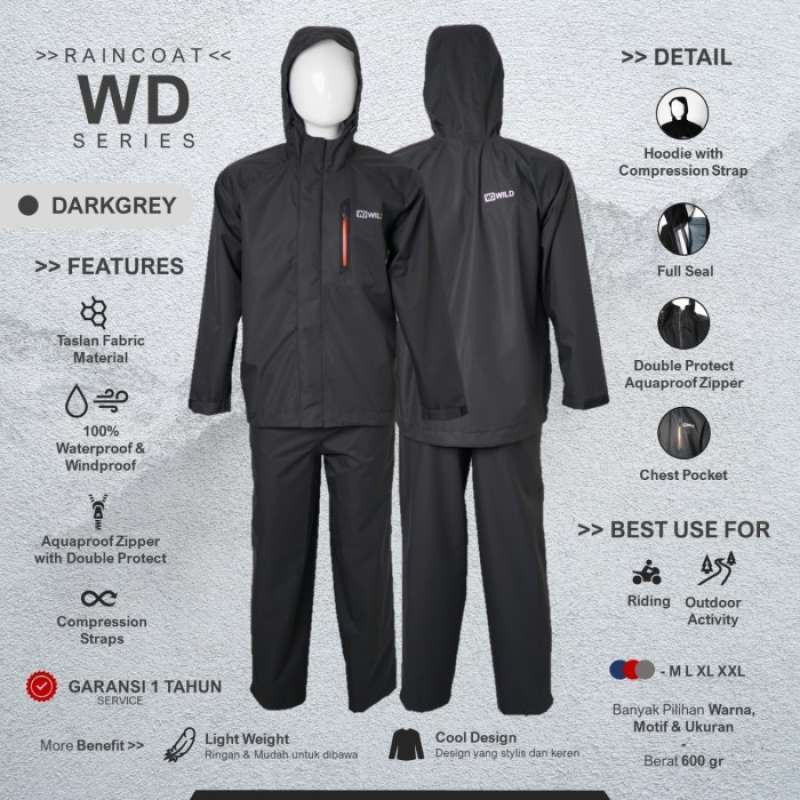 Promo Raincoat Jas Hujan Waterproof & Windproof - M Merah Diskon 15% Di ...