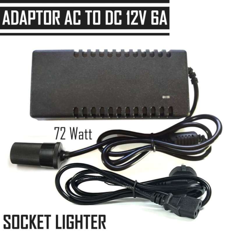 Promo Power Supply Adaptor 220V AC to 12V DC 6A Socket Lighter Mobil 72 ...