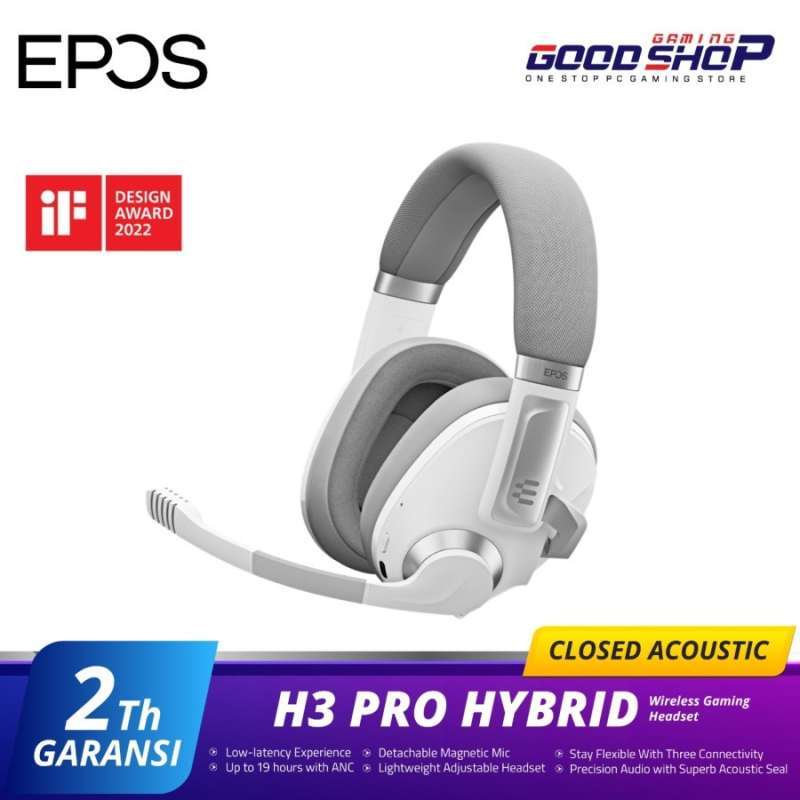 Promo EPOS H3 PRO HYBRID WHITE - Closed Acoustic Bluetooth - Gaming Headset Diskon 20% di Seller ...