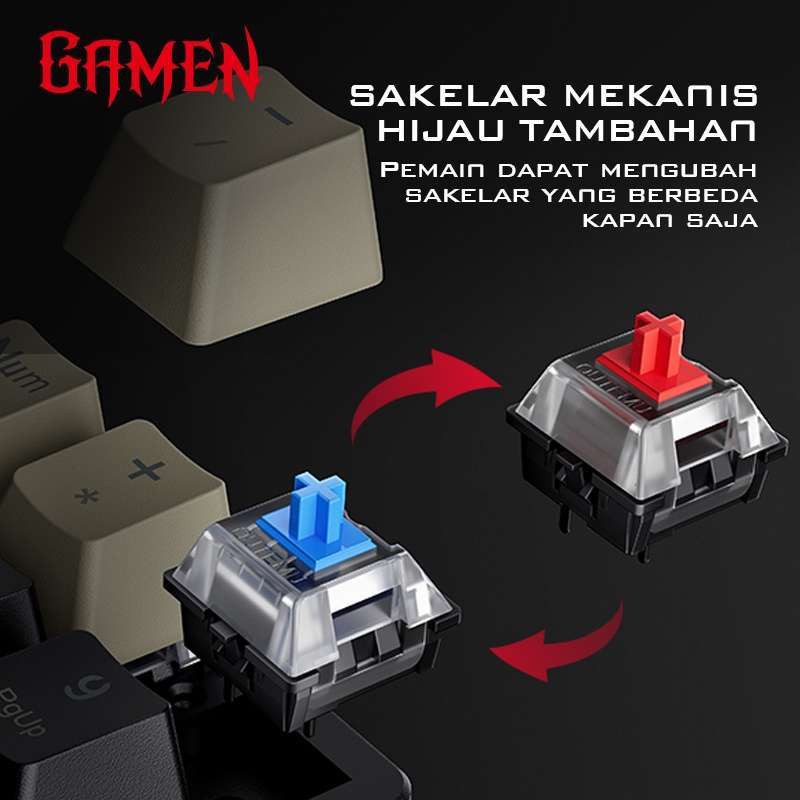 Promo Gamen Titan Elite Keyboard Gaming Mechanical Keyboard Pluggable ...