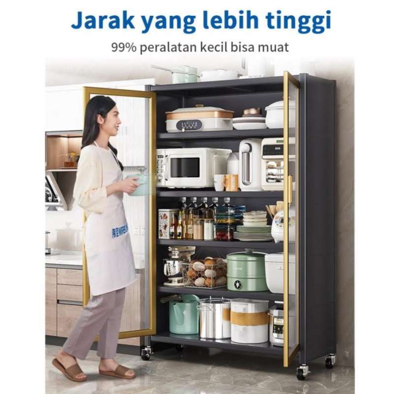 Jual Lemari Dapur 2 Pintu Besi Anti Karat Rak Microwave Besar Anti ...