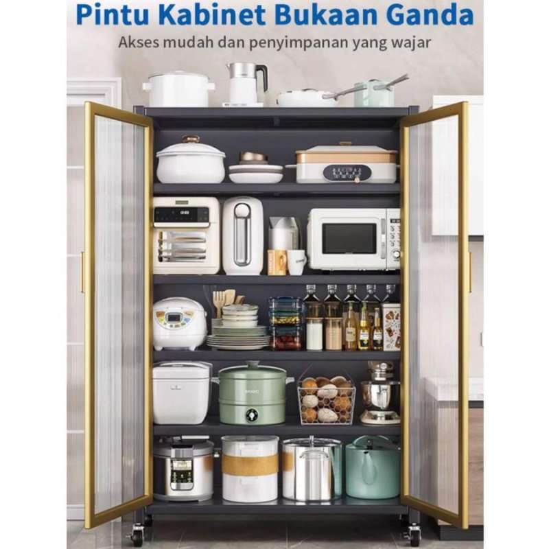 Jual Lemari Dapur 2 Pintu Besi Anti Karat Rak Microwave Besar Anti ...
