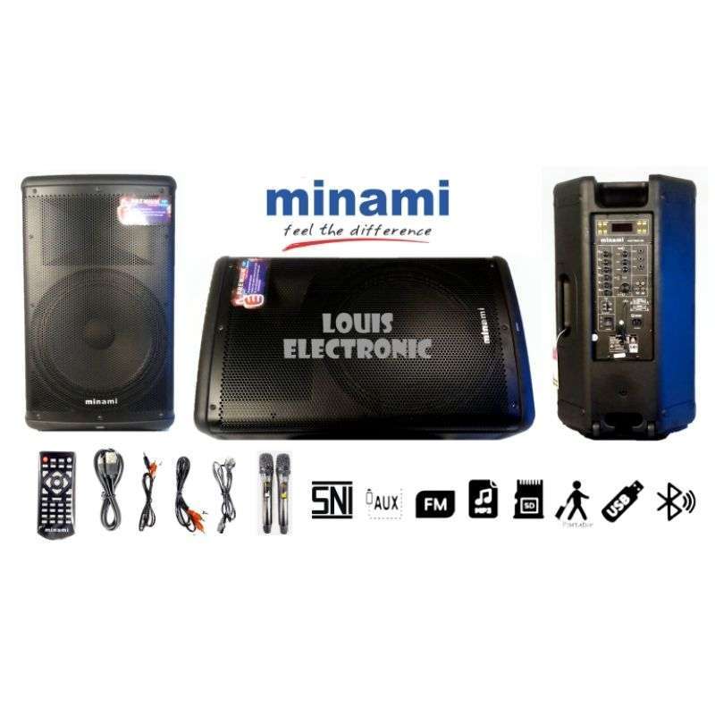 Jual Speaker Portable Minami Partybox Pb390 Premium 2 Mic Uhf Full ...