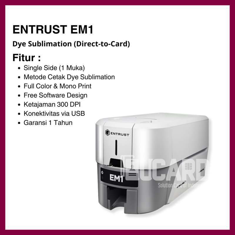Jual Printer Id Card Entrust Sigma Em1 Em-1 Cetak Kartu Pvc 300dpi Di ...