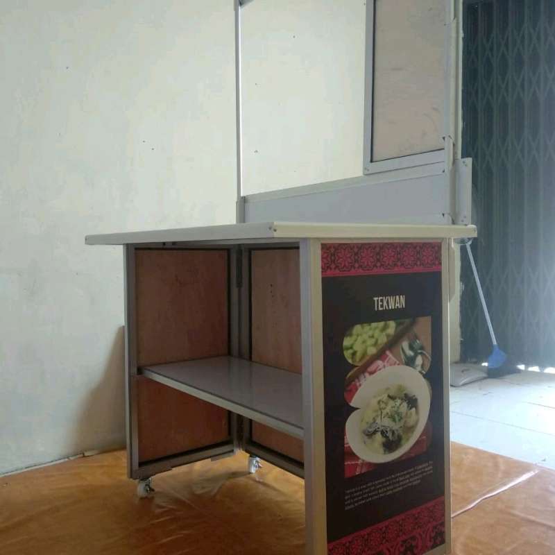 Jual Booth Meja Lipat Buat Dagang Makanan Minuman Dengan Roda Di Seller ...