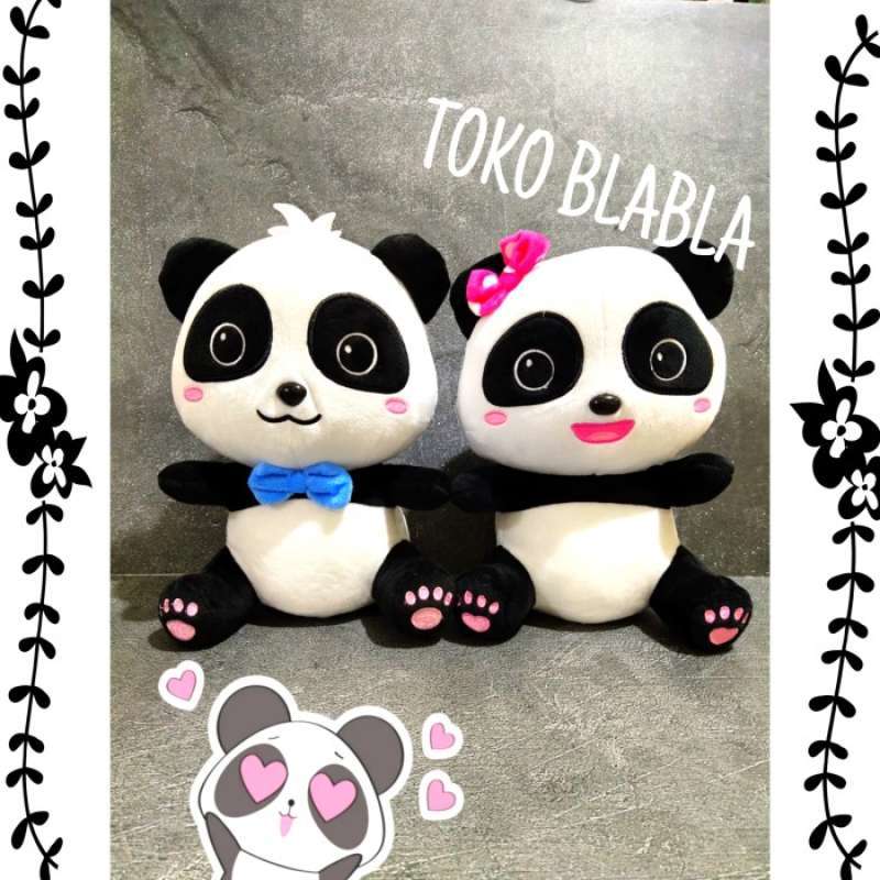 Jual Mainan Anak Boneka Panda Lucu Miu Miu & Kiki Kartun Babybus Baby ...