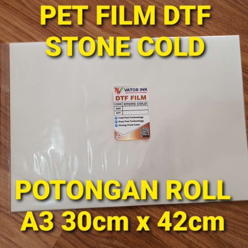 Jual Pet Film Dtf A3 Vator Stone Cold A3 30Cm X 42Cm Sablon Dtf Tinta Dtf Terbaru di Seller ...