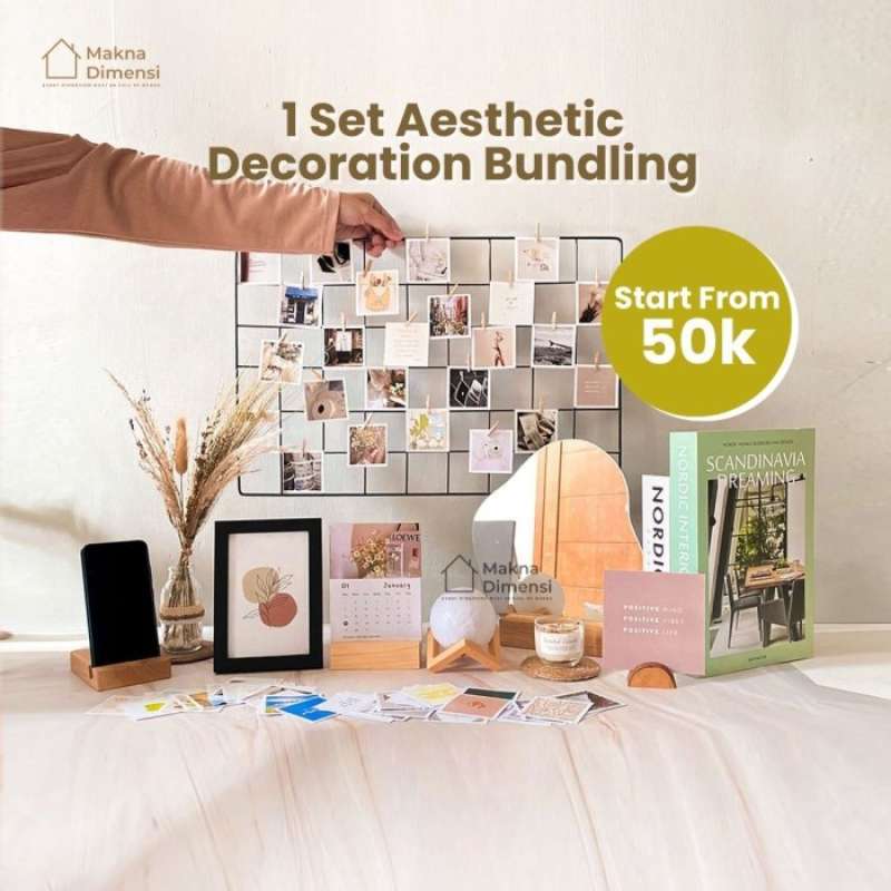 Jual 1 set hiasan dinding meja aesthetic vas bunga bingkai foto wall decor di Seller Premier ...
