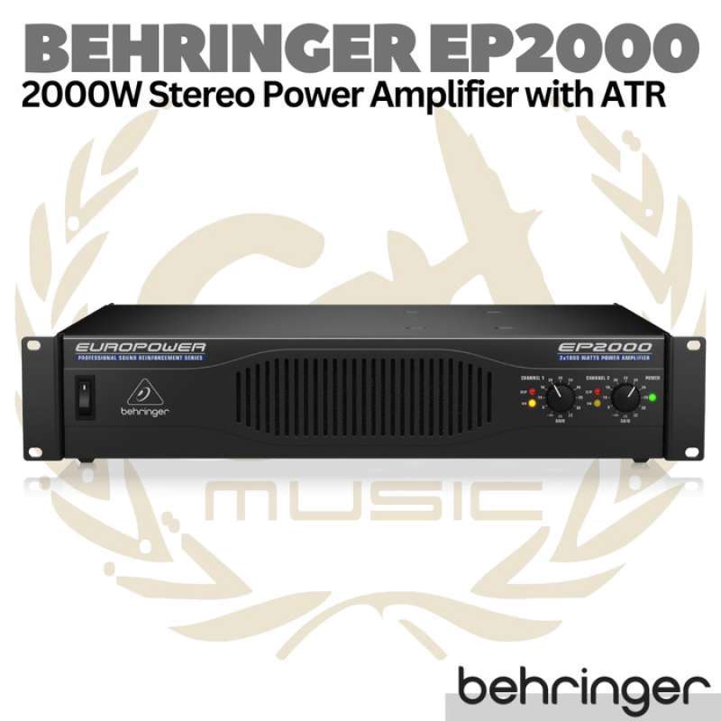 Jual BEHRINGER EUROPOWER EP2000 2000W Stereo Power Amplifier with ATR ...