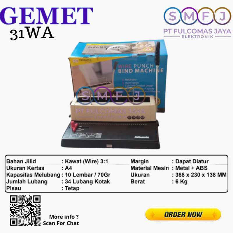Promo Gemet 31wa Mesin Jilid Spiral Kawat Resmi Terbaik Diskon 5% Di ...