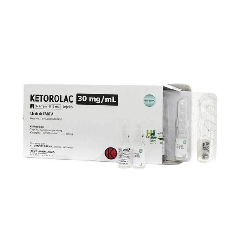Jual KETOROLAC HEXPHARM 30 MG/ML INJEKSI 1 ML BOX 6 AMPUL di Seller ...
