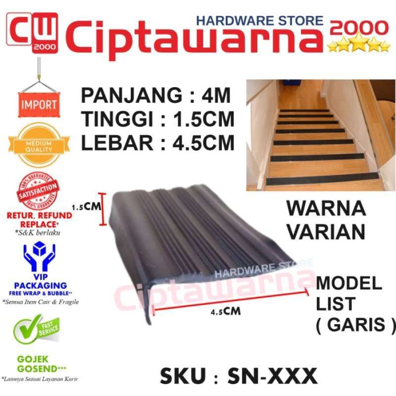 Promo Step Nosing Stepnosing Karet Tangga Lapisan Pijakan Tangga Anti ...