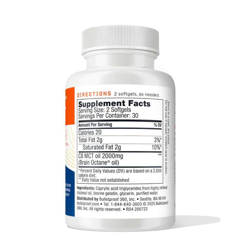 Jual Bulletproof Brain Octane Softgels isi 60 softgel MCT Oil C8 ...