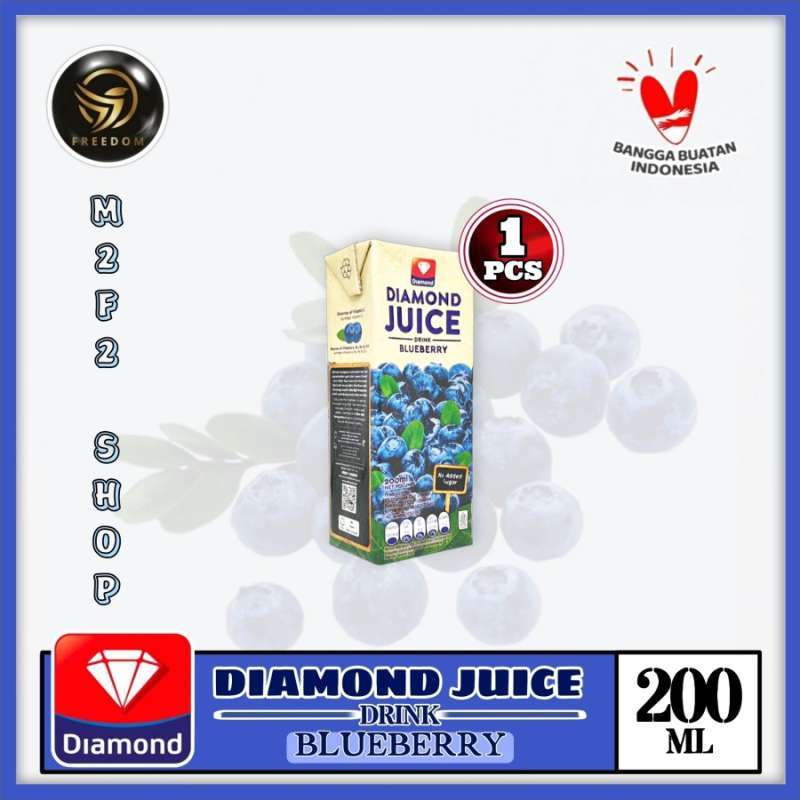 Promo Diamond Juice No Added Sugar Blueberry | Bluberi Kotak - 200 ml ...
