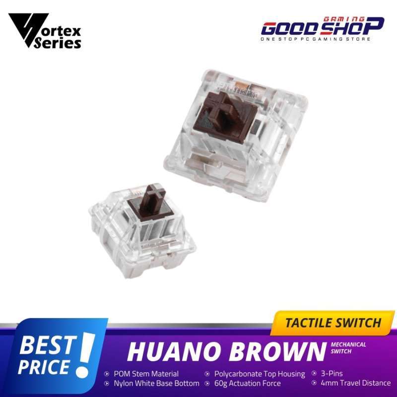Promo VortexSeries Huano Brown (Tactile 3-Pins Switch) - 10 Pcs Diskon ...