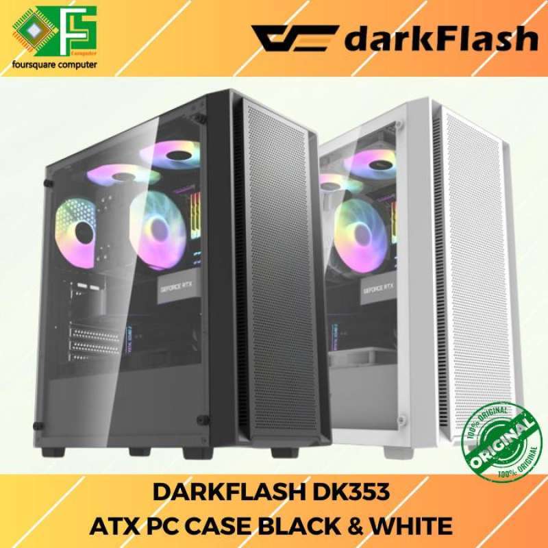 Jual Casing Pc Atx Darkflash Dk353 Black & White + 4x Fan Argb | Cpu ...