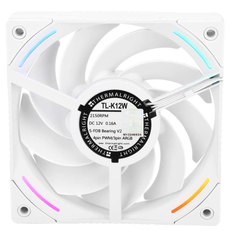 Jual Thermalright Tl-k12w White Argb Static Pressure Optimize 120mm Pwm Fan Di Seller Berliancom ...