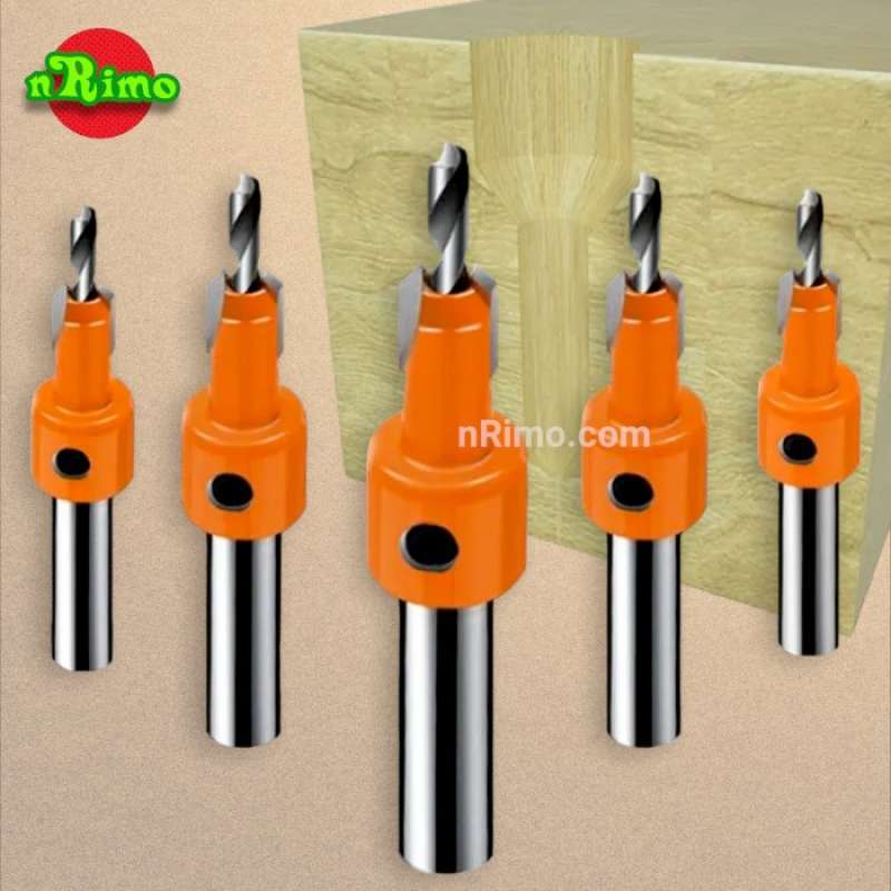 Jual Mata Bor Pelubang Kayu Router Lubang Sekrup Countersink Drill Bit ...