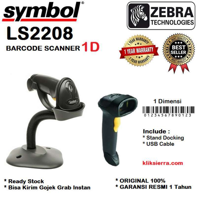 Promo New Zebra Ls-2208 Barcode Scanner Symbol Ls2208 Motorola Usb ...