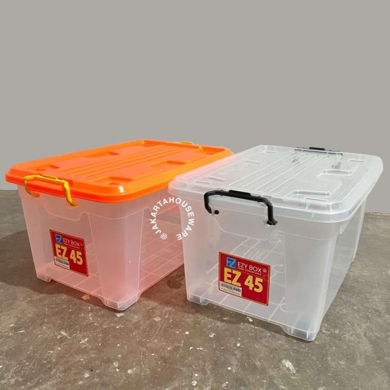 Promo Box Container Plastik Transparant Ezy Box 45l Diskon 33% Di ...