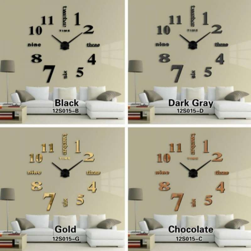 Promo JAM DINDING UNIK TEMPEL DIY BESAR GIANT CLOCK WALL DEKORASI DIY ...