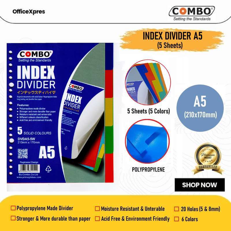 Jual Index Divider A5 / Binder Divider / Pembatas Binder / File Divider ...
