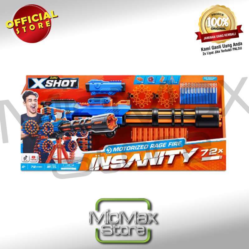 Promo XShot X SHOT Insanity Motorized Rage Fire Blaster 72 Darts 36605 ...