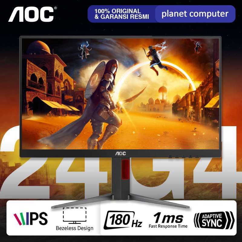 Jual Monitor Led Aoc 24g4 24 Ips 1080p Fhd 180hz Hdmi Dp Hdr10 Ergo ...