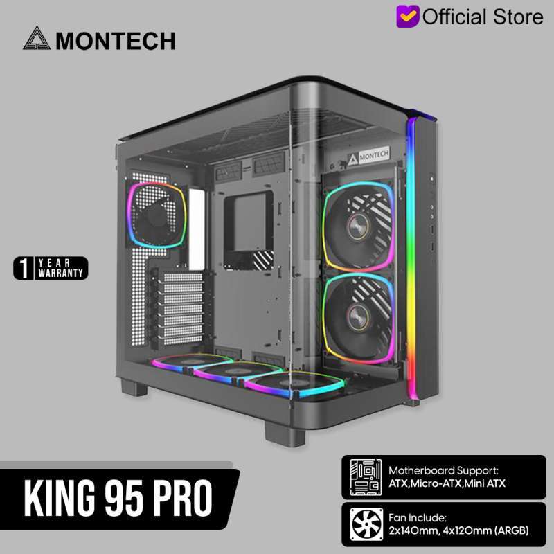 Jual MONTECH KING 95 PRO MID Tower ATX Case - Black di Seller Gamer's ...