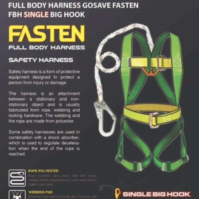 Promo Safety Belt Full Body Single Hool / Body Harnes Nankai Diskon 23% ...