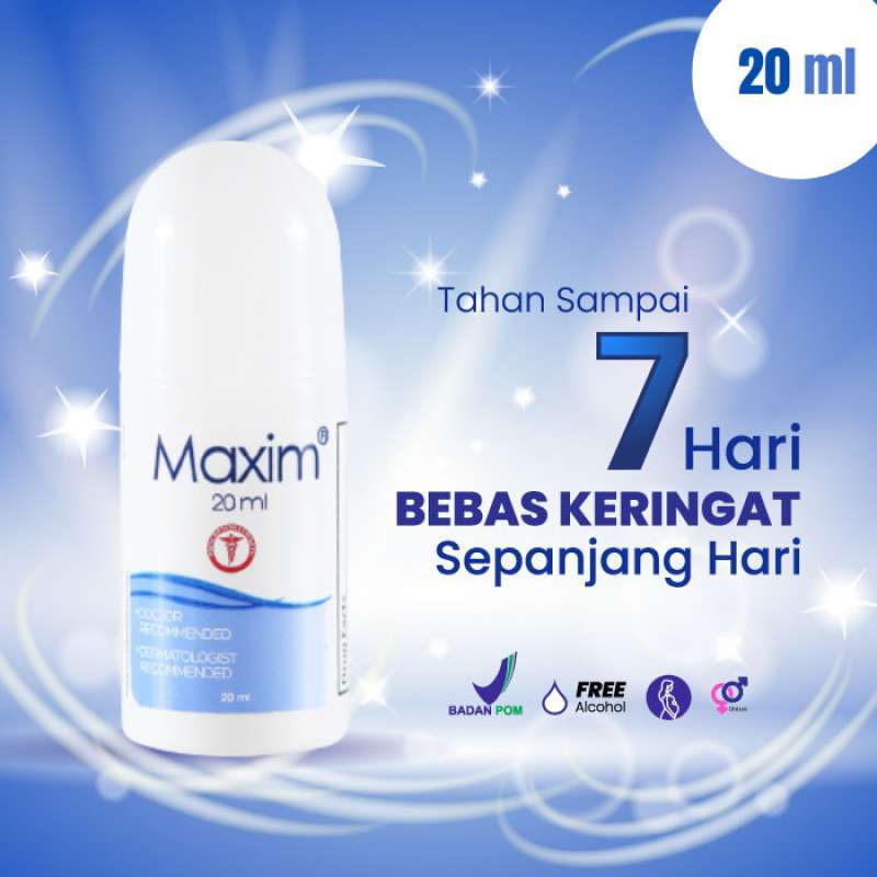 Promo Maxim Antiperspirant Deodorant Roll On Obat Ketiak Basah 20 Ml ...