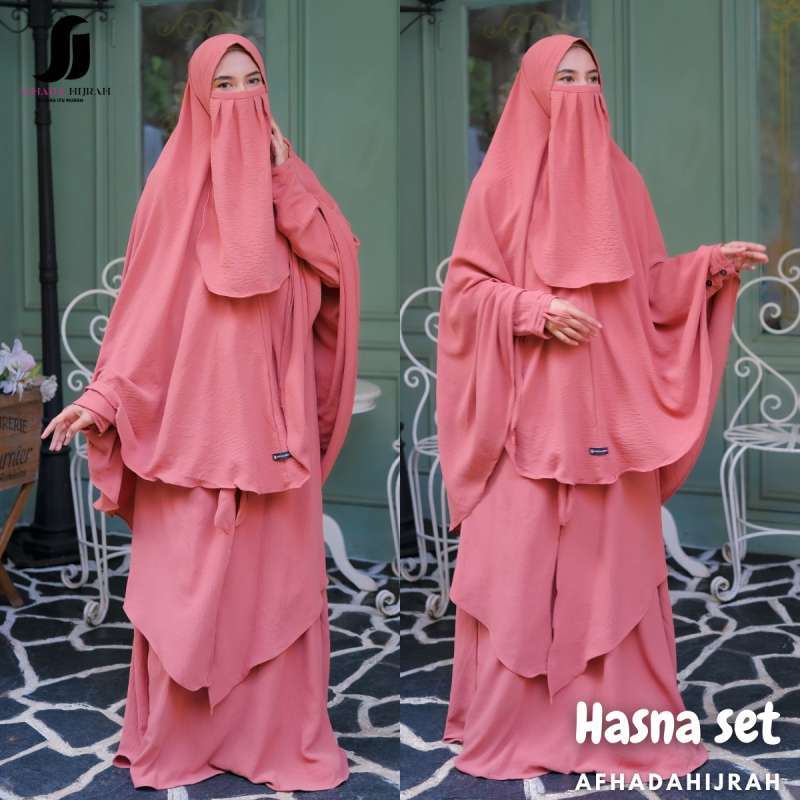 Jual Afhadahijah - Gamis Jilbab Cadar Hasna Milo Crinkle Airflow Baju ...