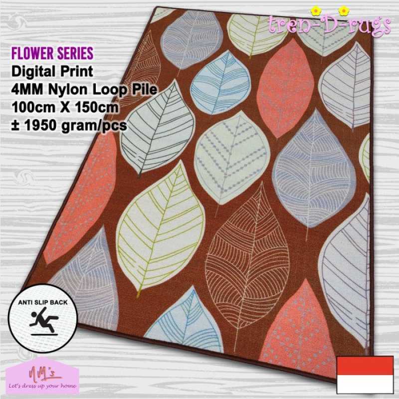 Promo Karpet Bunga Printing Permadani Alas Lantai Ruang Tamu Kamar Anti ...