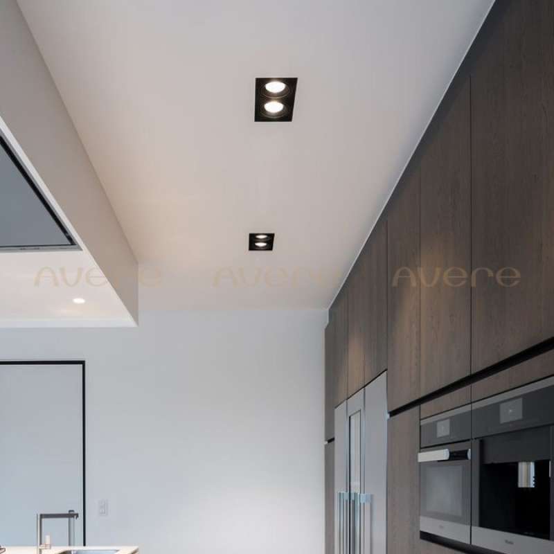 Jual Double Downlight Led Lampu Plafon Dua Mata Kotak Hitam Putih Beta ...