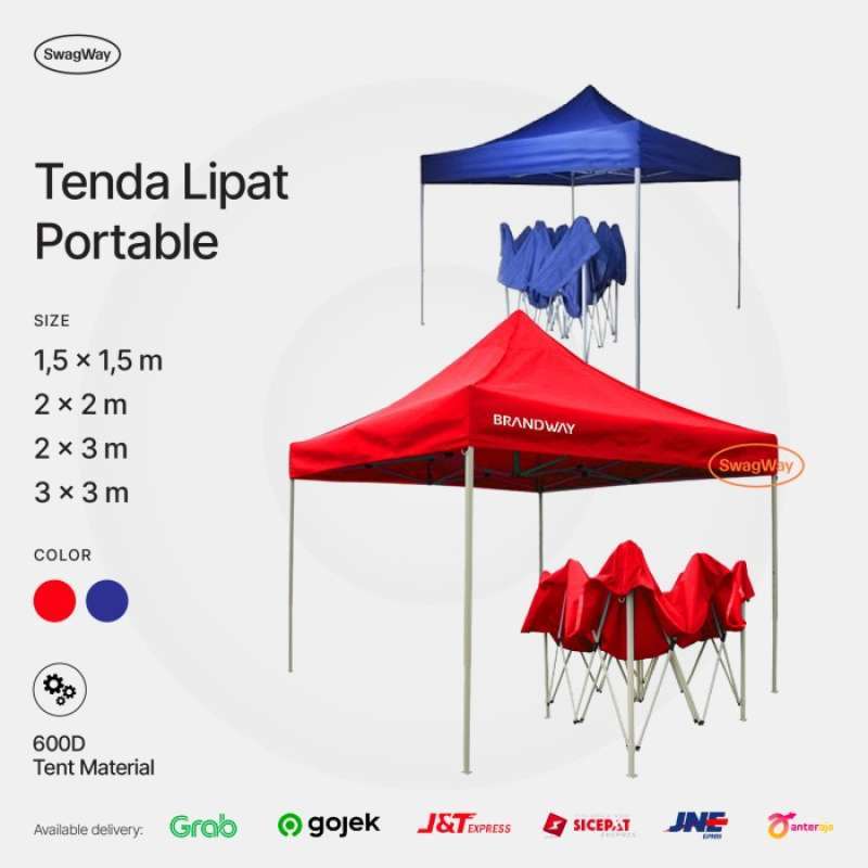 Promo Tenda Lipat Portable Folding Tent 2 Meter X 3 Meter Diskon 23% Di ...