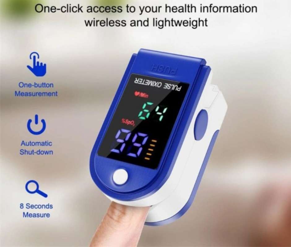 Promo Oxymeter Fingertip Pulse Oximeter Pengukur Oksigen Darah Jantung ...
