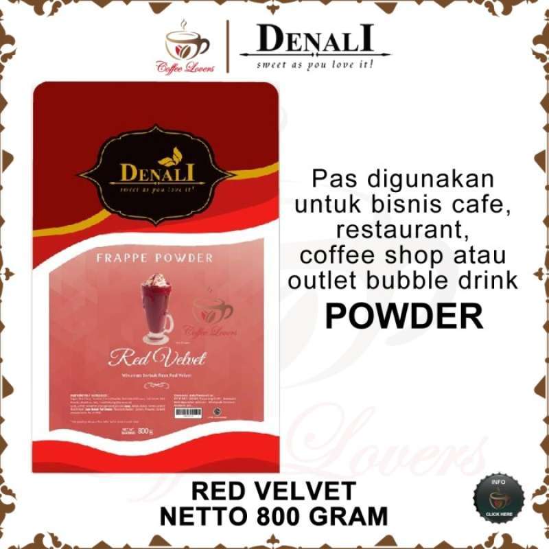 Promo Denali Frappe Powder Red Velvet Powder Minuman Bubuk Rasa Red ...